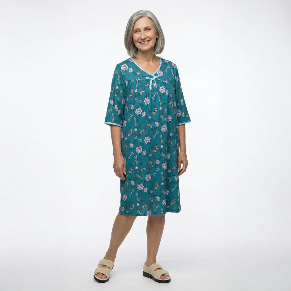 Hospital Gowns | Cute Open Back Home Care Gowns for Elderly | Silverts